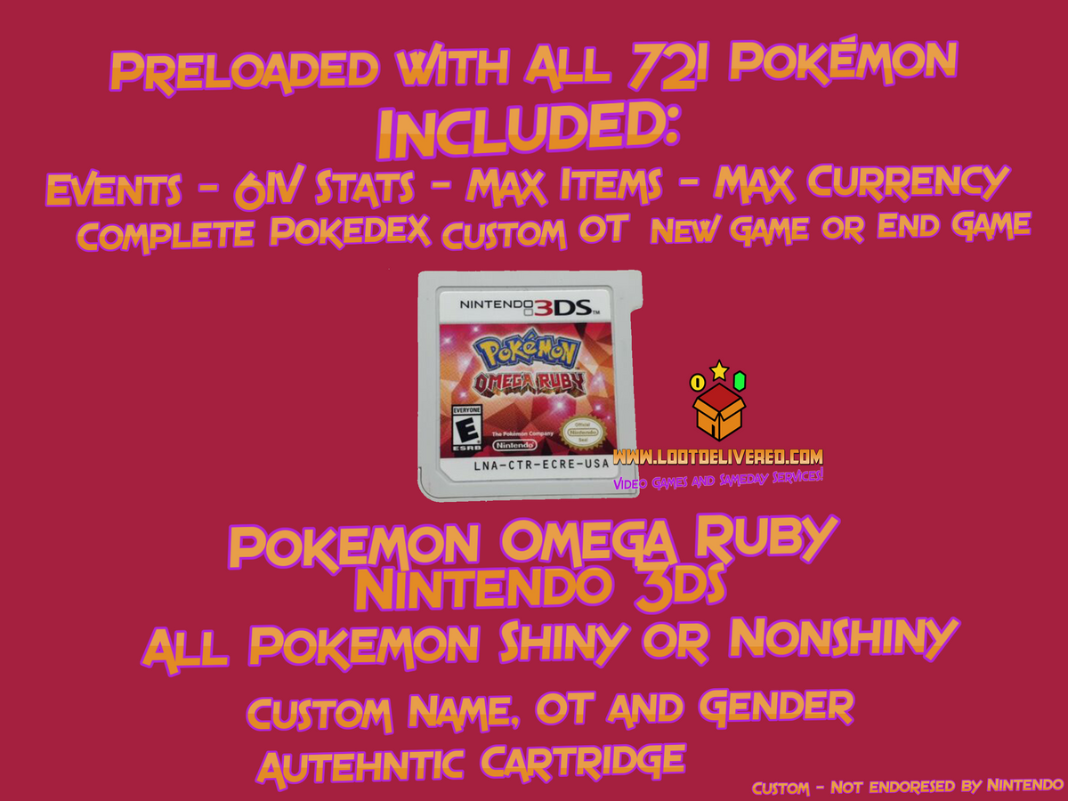 Pokemon Omega Ruby Cartridge